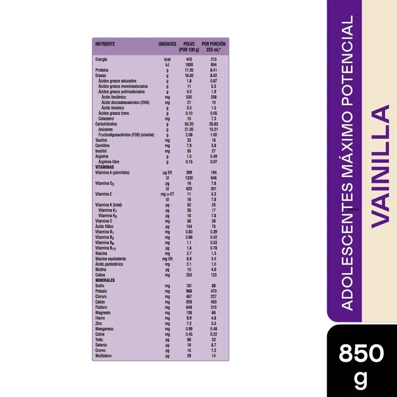 Pediasure Líquido 10+ Anos Vainilla x 850 g - Mercacentro