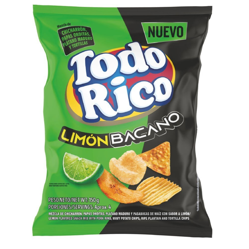 Todo Rico Super Ricas Bacano Limón x 150 g - Mercacentro
