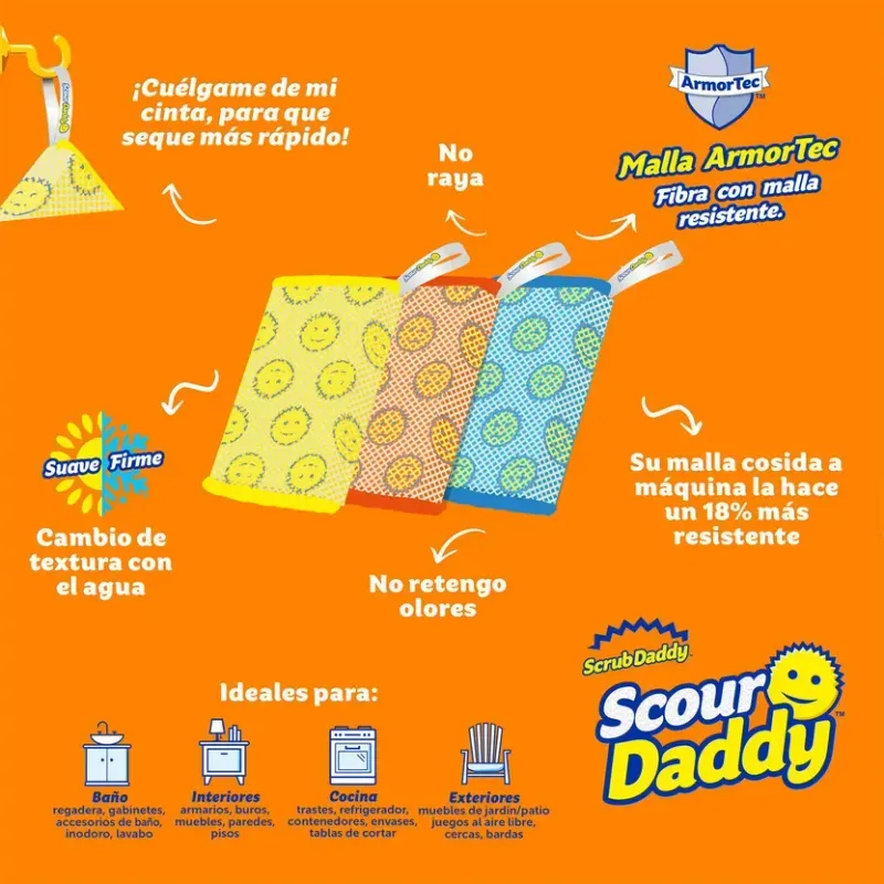 Esponja Scrub Daddy Scour x 3 Uniddes - Mercacentro
